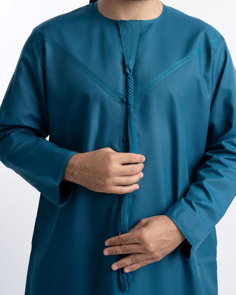 Teal Blue Emirati Kandora - Men